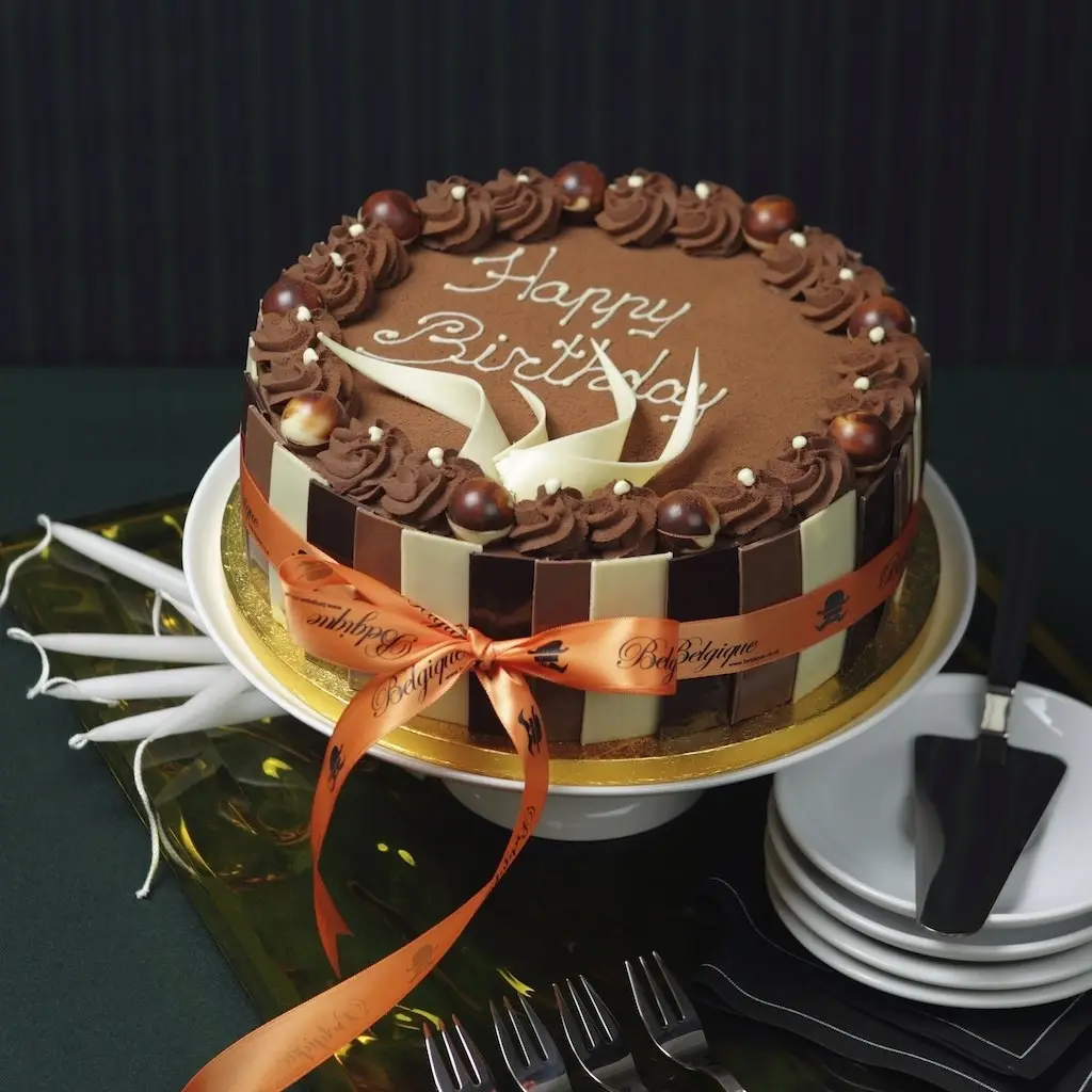Round Chocolate Celebration Cake - Belgique Patisserie