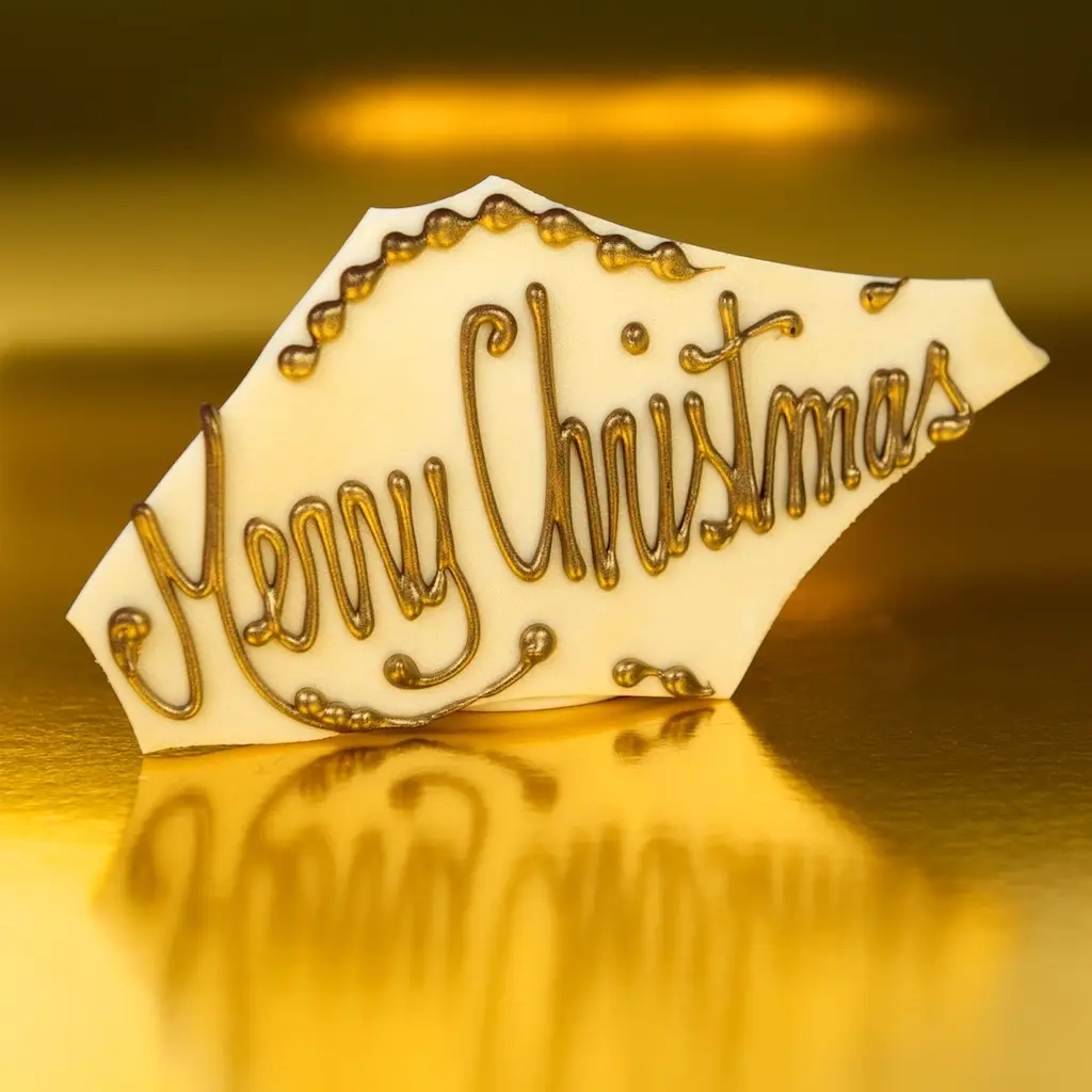 Merry Christmas White Chocolate Plaque - Belgique Patisserie